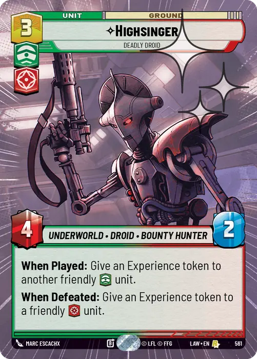 Highsinger – Deadly Droid – A Lawless Time (LAW) HyperSpace Foil - Next ...
